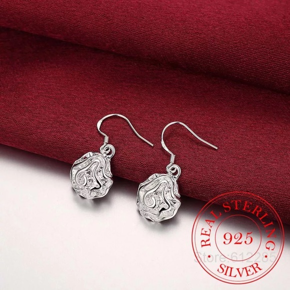 Jewelry | 925 Logo Stamp Earring Ball Drop Stud New Silver | Poshmark